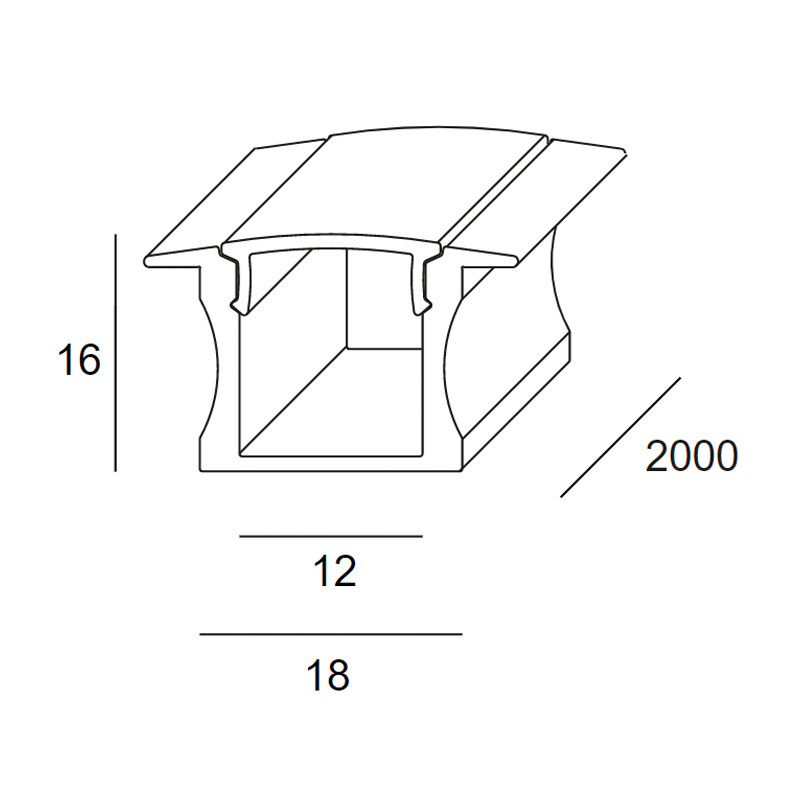 Perfil Alumínio LEDS C4 Lineal | 71-8131-54-M3